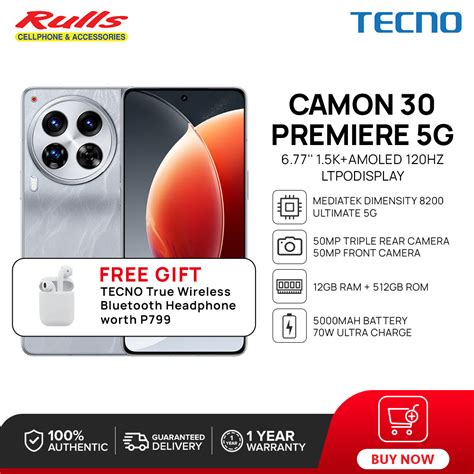 TECNO CAMON 30 Premier 5G Smartphone 12GB 512GB MTK Dimensity 8200