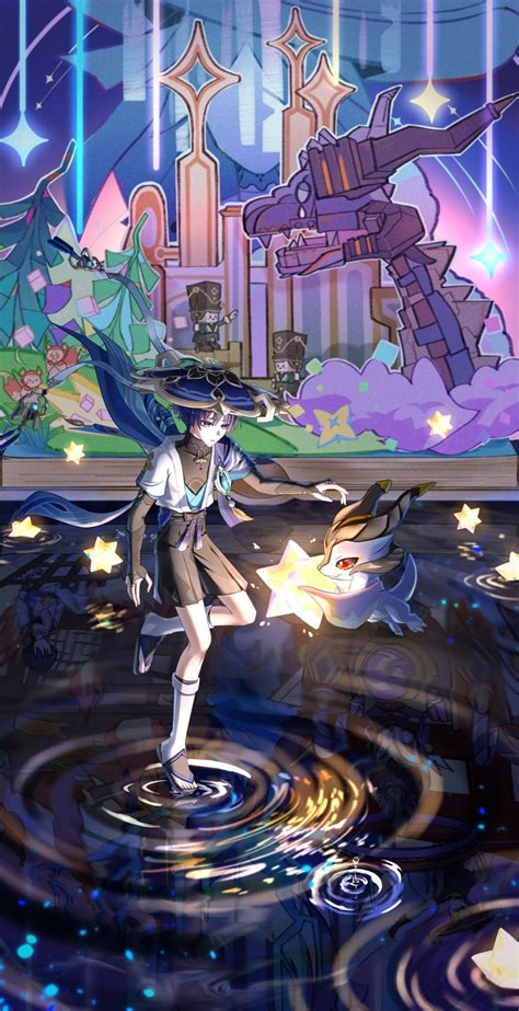 Scaramouche Wanderer And Mini Durin Genshin Impact Drawn By Warp Danbooru