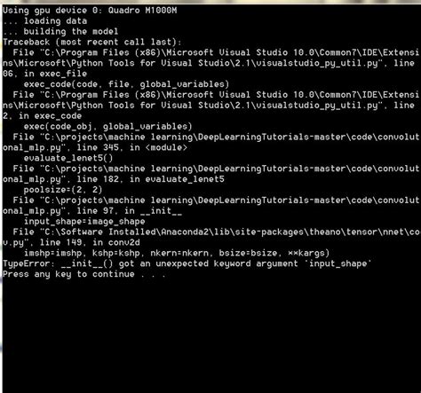 Theano Convolutionalmlp Error Stack Overflow