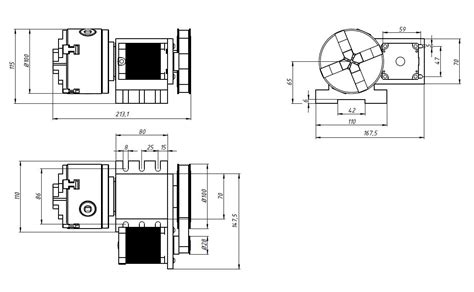 4я ось 100мм патрон 4кл. 57HS76-3004A08-D30 (5M-6-100B+rear holder ...