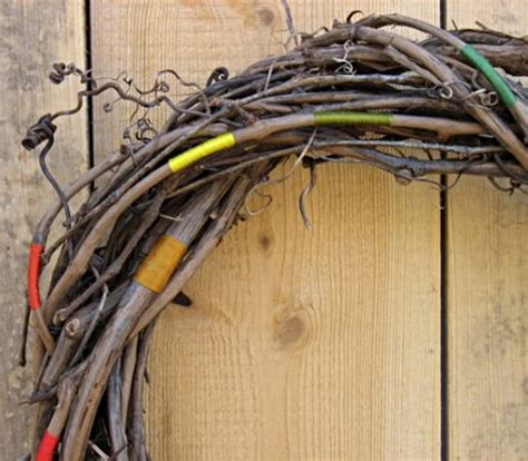 How To Make A Colorful String Wrapped Branch Wreath Wreaths Twig