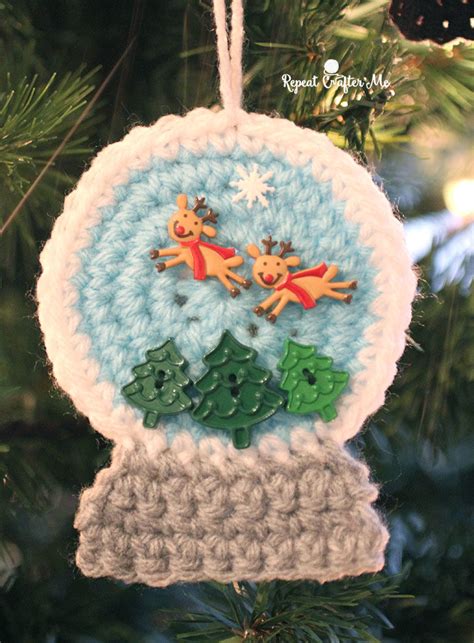 Crochet Snowglobe Ornaments Repeat Crafter Me