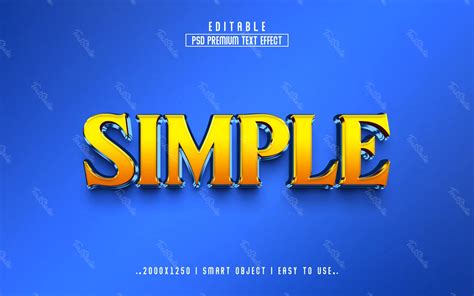 Simple Orange Gradient Blue Metallic Edges 3d Text Effect Photoshop