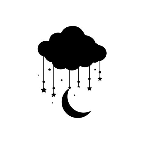Lune Et étoiles Icône Vecteur Nuit Illustration Signe Rêver Symbole