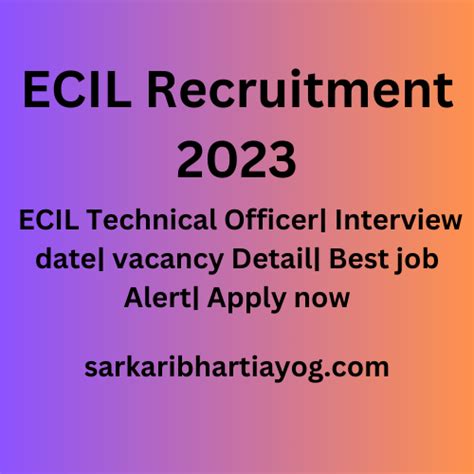 Ecil Recruitment 2023 Ecil Technical Officer Interview Date Vacancy