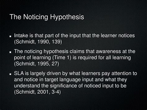 Ppt Attention Awareness ‘noticing And Foreign Language Learning Powerpoint Presentation