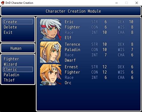 DnD Character Creation Stat Point Distribution RPG Maker Forums