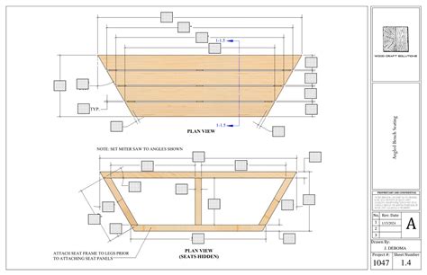 Hexagon Angled Bench Plans Etsy