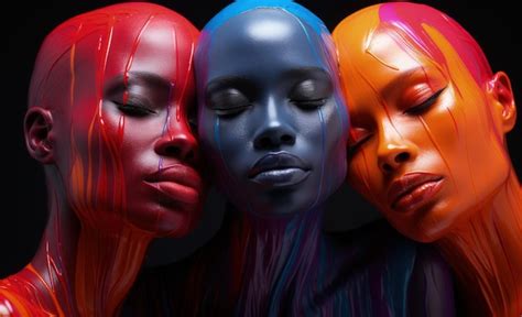 Premium Ai Image Vibrant Image Few Women Artfully Pose Their Bodies