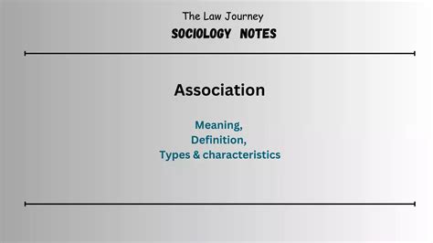 Association Meaning Definition And Characteristics