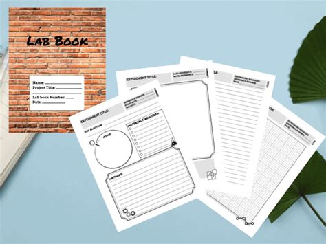 Lab Book Template Laboratory Journal Notebook Brick PDF Experiment Data Book Etsy
