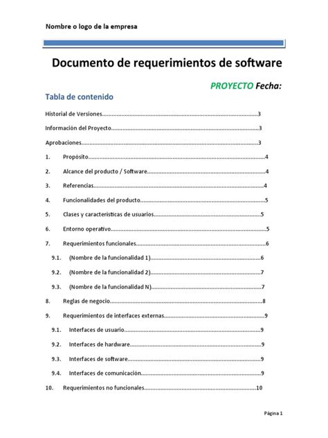 Plantilla De Requerimientos De Software Aps Pdf Software Hardware De La Computadora