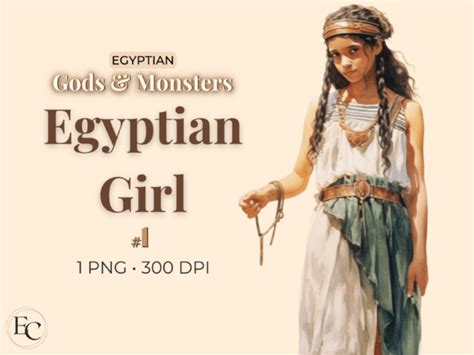 Ancient Egyptian Girl Watercolor Clipart