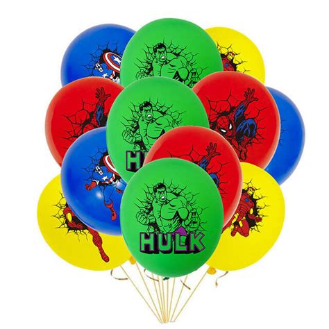 BALONY ZESTAW AVENGERS SPIDER MAN MARVEL KAPITAN AMERYKA HULK 12szt