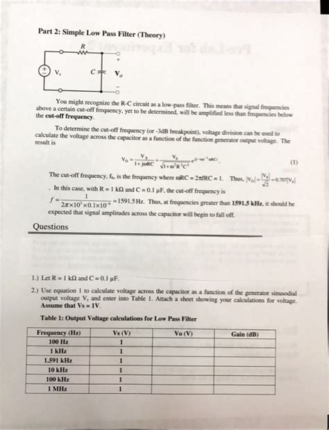 Solved You Might Recognize The R C Circuit As A Low Pass Chegg