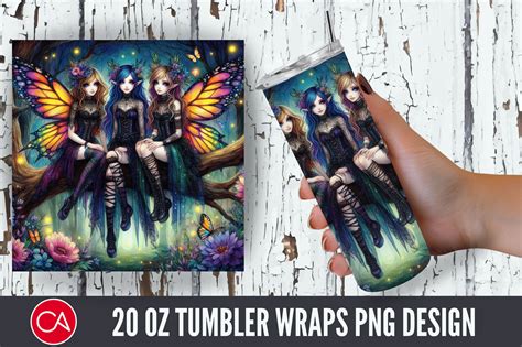 3d Gothic Fairies 20 Oz Skinny Tumbler Graphic By Craft Fair · Creative
