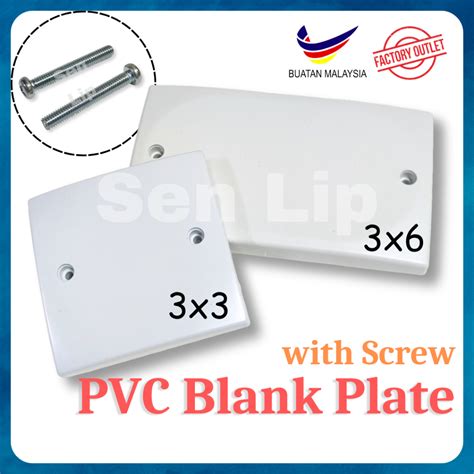 3x3 3x6 Pvc Blank Plate With Screw Pvc Nut Box Switch Socket Base