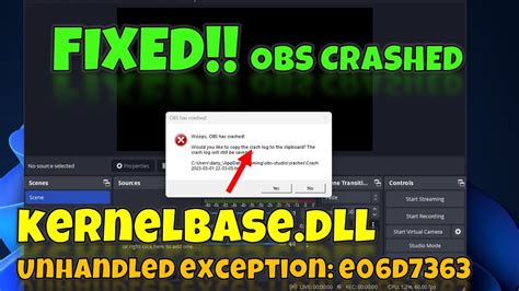 Fixed Obs Crashed Fixed E06d7363 Kernelbasedll Youtube