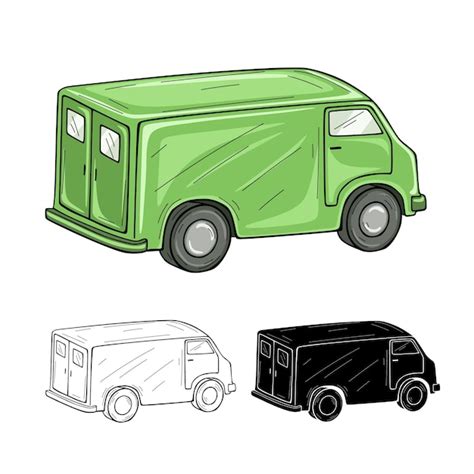Premium Vector Green Minivan Vector Flat Style Illustration