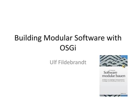 Building Modular Software With Osgi Ulf Fildebrandt Pdf