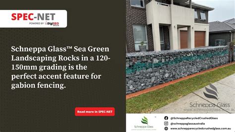 Gabion Fence With Landscaping Glass Feature By Schneppa Glass