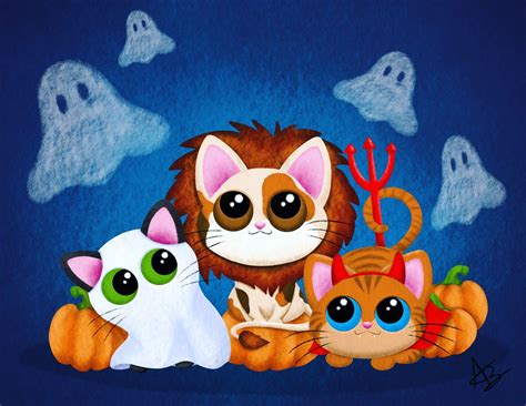 Trick Or Treat Kitties Digital Art By Amber Bouley Eatsleepgamedraw