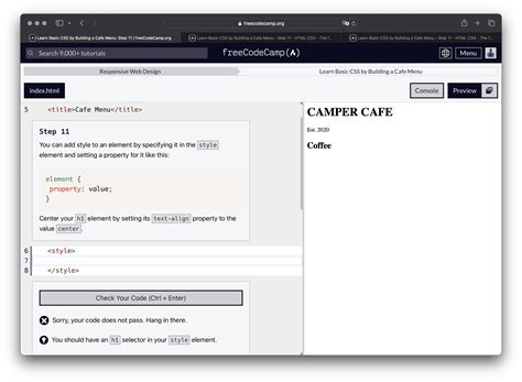 Learn Basic CSS By Building A Cafe Menu Step HTML CSS The