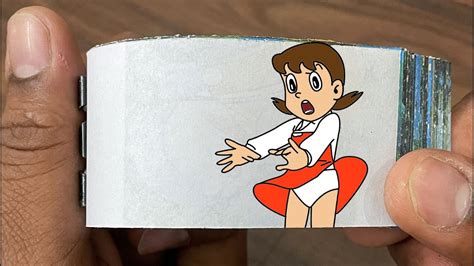 Doraemon Cartoon Flipbook 175 Nobita Lifts Shizuka Skirt Flip Book