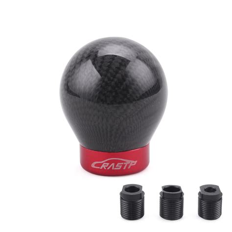Rastp Black Racing Real Carbon Fiber Ball Manual Gear Shift Shifter