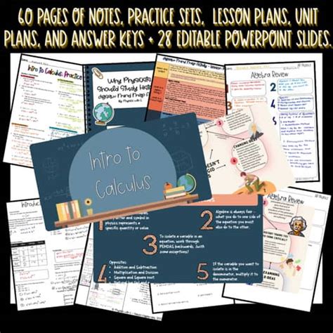 AP Physics C Algebra Calculus Review Unit Bundle By Physics With G