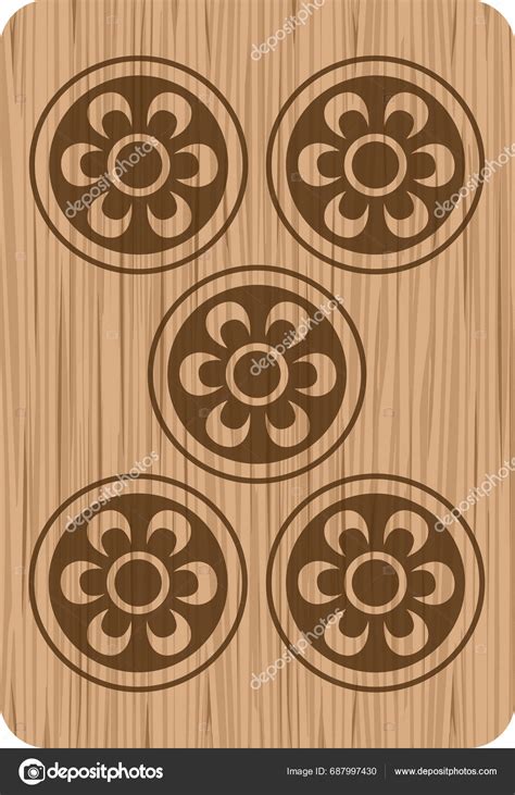 Wood Carving Style Mahjong Tile Illustration Stock Vector By Nissat