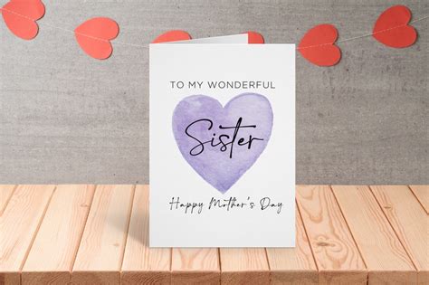 Sister Happy Mothers Day Card Sister Mothers Day T Etsy