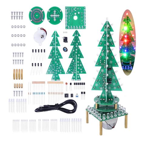 Adeept Color Rotating 3d Rgb Christmas Tree Led Diy Kit Oz Robotics