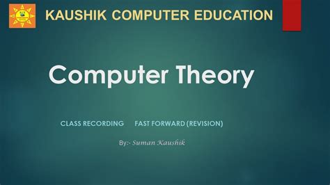 Computer Theory Class Recording Kce12 Youtube