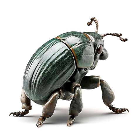 Premium Photo A Green Stag Beetle Isolated On White Background