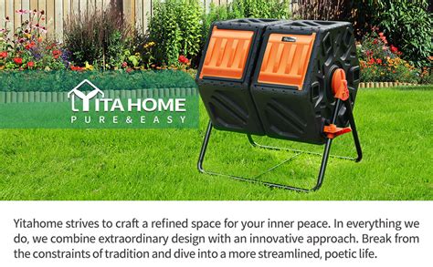 Yitahome Large Outdoor Dual Chamber Compost Bin 37 Gallon