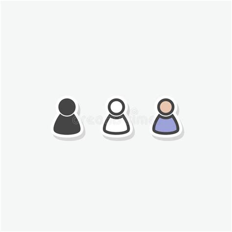 User Avatar Different Style Icon Set Sticker Stock Vector
