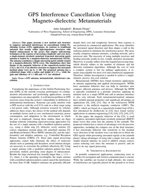 Gps Interference Cancellation Using Magneto Dielectric Metamaterials