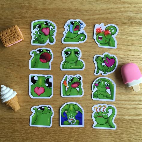 Salamander Lizard Emote Stickers Cute And Funny Expressions Etsy