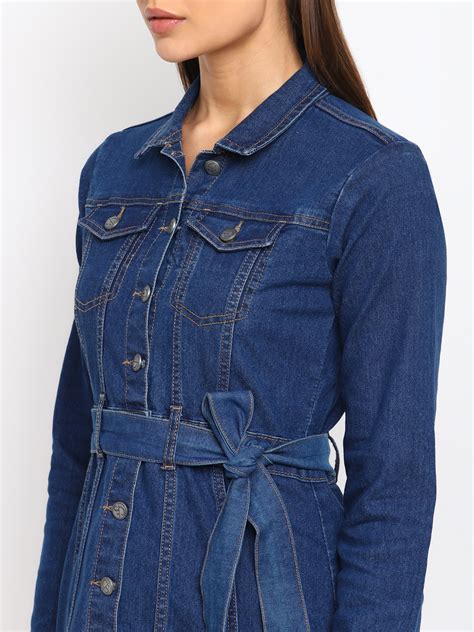 Blue Denim Mini Shirt Dress