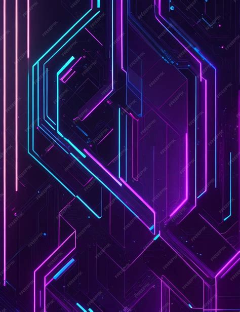 Premium Photo Neural Cyberspace Abstract Background With Neon Lighting