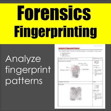 Fingerprint Pattern Analysis In Forensics STEM Teacher Inspiration Worksheets Library