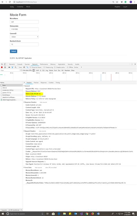 Mvc Redirecttoaction Method Is Not Returning A 302 Status