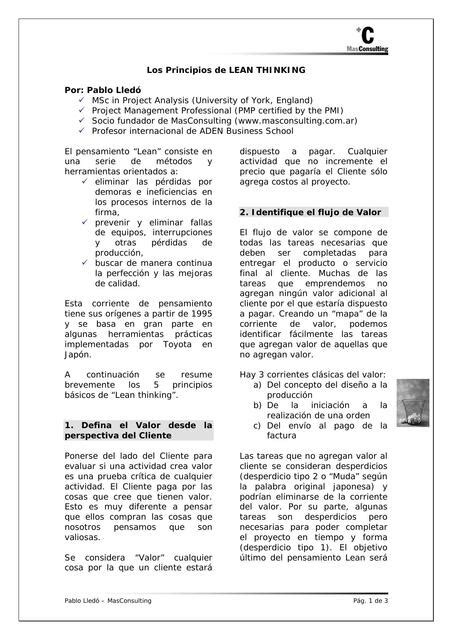 Los Principios De Lean Thinking Civil Zone Udocz
