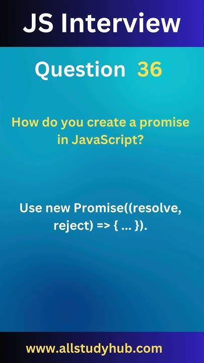 how do you create promises in javascript youtubeshorts