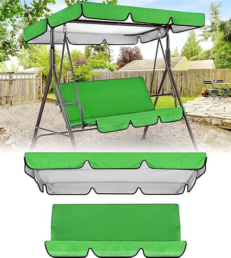 Patio Swing Canopy Waterproof Cover Set For 3 Seater Swing
