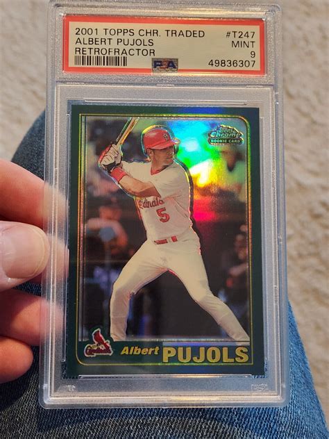 2001 Topps Chrome Retrofractor Refractor Albert Pujols Rookie Psa 9