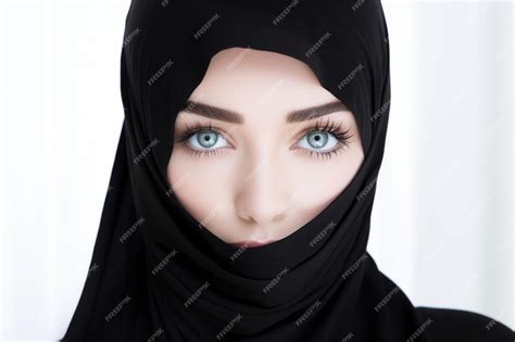 Premium Ai Image Arab Woman Face Close In Hijab