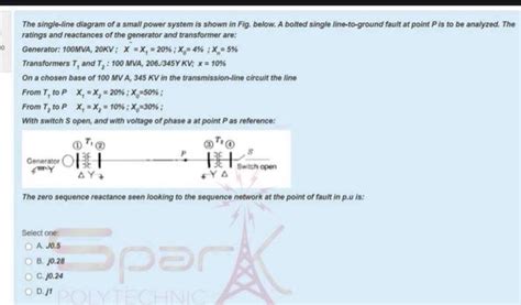 Solved 00 . The single-line diagram of a small power system | Chegg.com