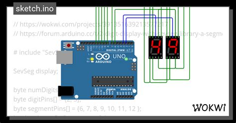 SevSegSegmentA Alto77 Wokwi ESP32 STM32 Arduino Simulator